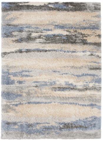 Tappeto salotto beige blu crema geometrico astratto 120x170 ASTHANE ...