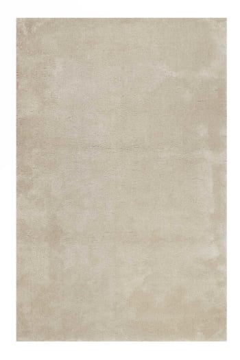 Moderner Hochflor Teppich beige, Wohn-, Schlaf-, Kinderzimmer 70x140 ...