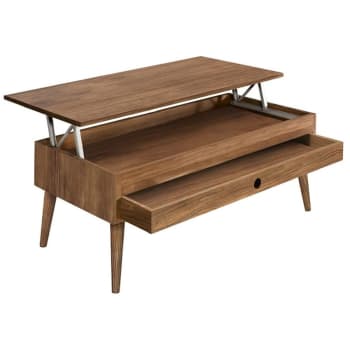 Mueble de TV con 3 puertas de acacia maciza y mármol blanco Cappuccino ...