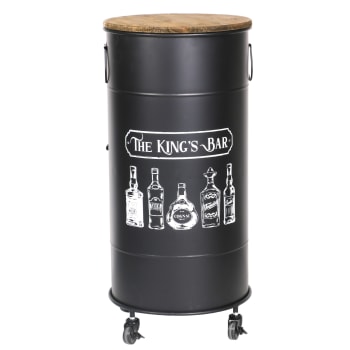 Meuble de bar en métal noir et sapin massif Harlem | Maisons du Monde