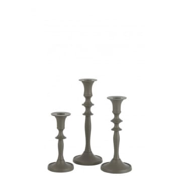 Candelabro cristal mate negro alt. 30 cm MAT | Maisons du Monde