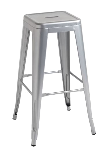 Taburetes para isla de cocina de metal cromado brillante 66 cm (x2 ...