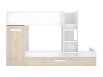 Cama cabaña montessori madera 70x140 cm con textil espuma do mar Homy ...