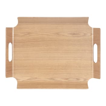 Plateau ovale 46x41 cm naturel marron en bois | Maisons du Monde