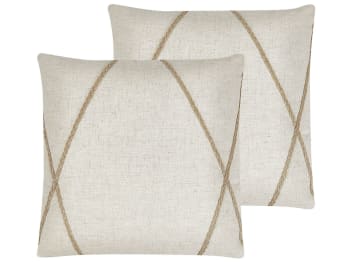 Cuscino in cotone intrecciato avorio 45x45 Almeria | Maisons du Monde