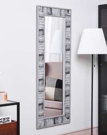Specchio rettangolare in legno con rilievo grigio 60x120x5h | Maisons ...