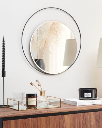Specchio in metallo nero M Raj | Maisons du Monde