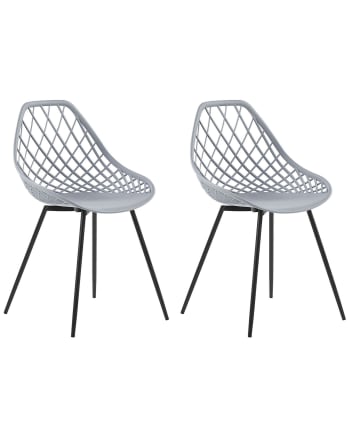 Chaise design en plastique gris Diva | Maisons du Monde