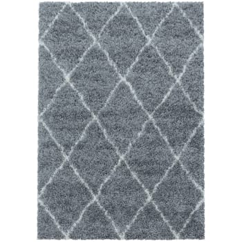 Tapis de style géométrique taupe et blanc 240x340cm Losanges | Maisons du Monde
