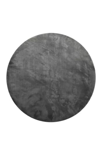 Tappeto tondo taftato pelo raso Nero 120 D Lago | Maisons du Monde