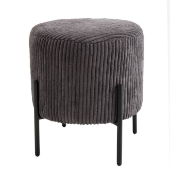 Runder Hocker aus Boucle Stoff mit Metallbeinen, 40x40cm Albane ...
