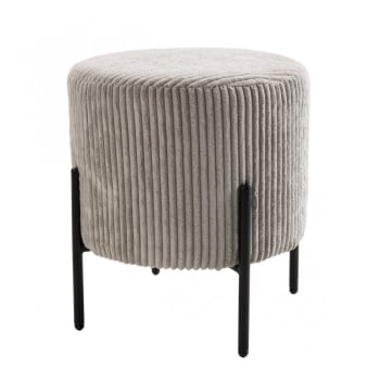 Runder Hocker aus Boucle Stoff mit Metallbeinen, 40x40cm Albane ...