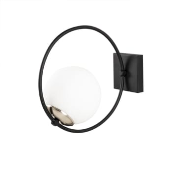 Aplique de pared sencillo negro con 2 luces y esferas blancas MOSOMA ...
