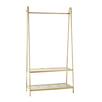 Perchero con ruedas de abeto y metal negro Rebel | Maisons du Monde