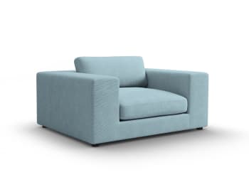 Sillón tapizado en tejido azul claro Carmen | Maisons du Monde