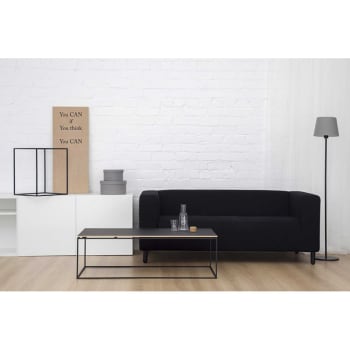 Table basse en bois et métal grillagé noir 1 tiroir SOHO | Maisons du Monde