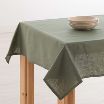 Nappe en lin Vert 150x150 Army green | Maisons du Monde