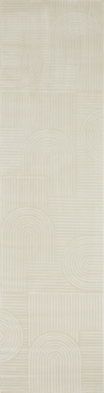 Tapis de couloir motif arc en relief creme - 80x300 BIANCA | Maisons du Monde