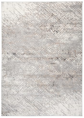 Alfombra de salón comedor clásico beige crema gris flores 200x300 ...