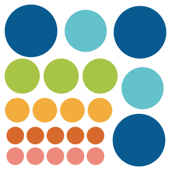 Stickers adesivi in vinile tondi mix blu e senape Circles1 | Maisons du ...