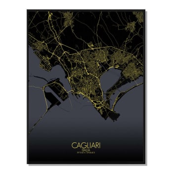 Póster cisnes en la escarcha matutina con marco negro 60x40cm | Maisons du Monde