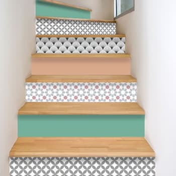 5er Set Treppenstufen-Aufkleber L100xB15cm TOTAL BLACK | Maisons du Monde