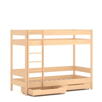 Litera infantil madera maciza natural 90x200 cm Nubie | Maisons du Monde