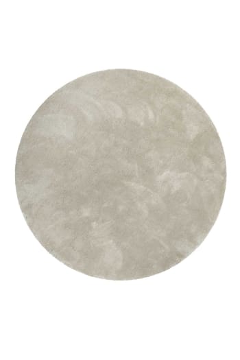 Tappeto tondo tinta unita bianco beige 100% materiale riciclato 120 D ...