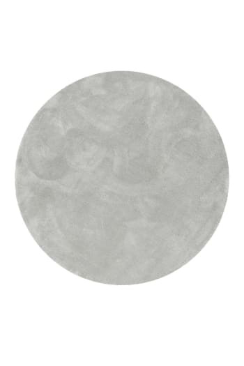Tappeto tondo taftato pelo raso (15 mm) bianco 120 D Villa rosso ...