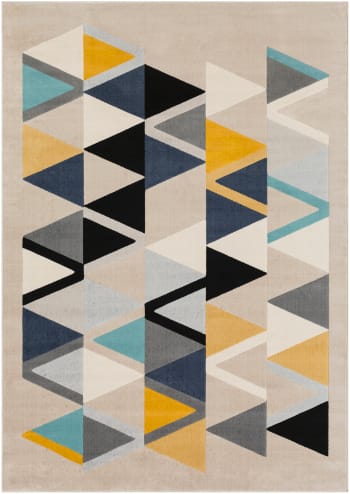 Alfombra de salón turquesa amarillo gris 120 x 170 cm LAZUR | Maisons ...