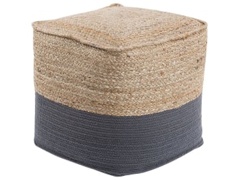 Puff en jute marron 48x48x15 cm | Maisons du Monde