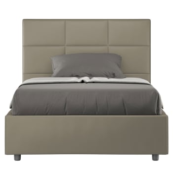 Letto una piazza e mezza con rete 120x190 similpelle cappuccino Adele ...
