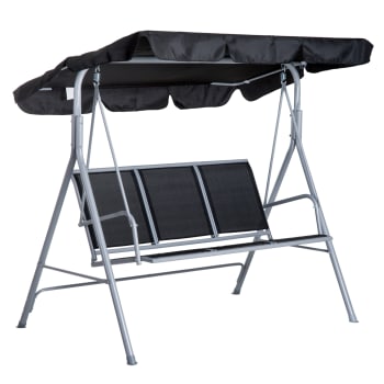 Dondolo da giardino 3 posti trasformabile in letto beige in metallo ...
