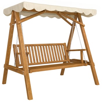 Dondolo da giardino 3 posti trasformabile in letto beige in metallo ...