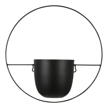 Pot de fleurs mural avec oiseaux en métal noir L31xl8xH41cm | Maisons ...