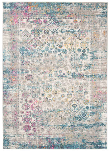 Tappeto da soggiorno grigio blu rosso vintage 80 x 150 cm LAZUR ...