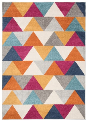 Alfombra de salón turquesa amarillo gris 120 x 170 cm LAZUR | Maisons ...