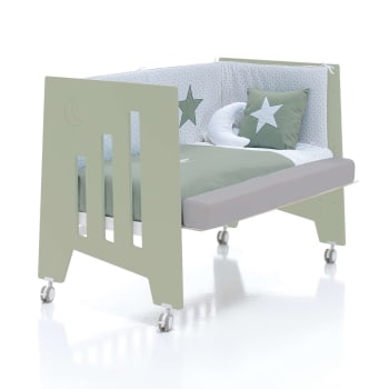 Cuna-cama de colecho madera y verde-oliva (4en1) 60x120 cm Nexor ...