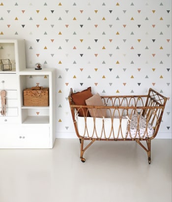 Stickers mureaux en vinyle triangles bleu et moutarde Triangles ...