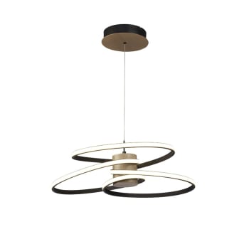 Suspension LED 5 anneaux en aluminium doré SATURN | Maisons du Monde