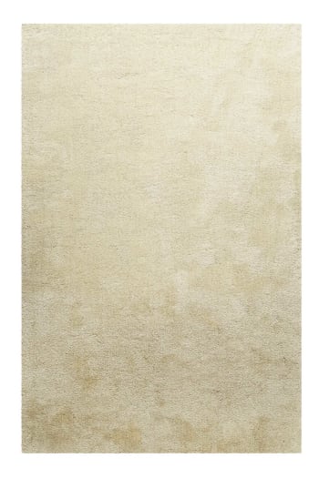 Moderner Hochflor Teppich beige, Wohn-, Schlaf-, Kinderzimmer 70x140 ...