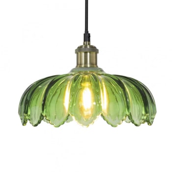 Suspension en verre rouge PÉTALE | Maisons du Monde