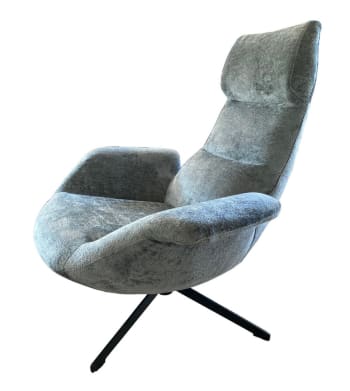 Drehsessel aus blaugrauem Samt Space | Maisons du Monde