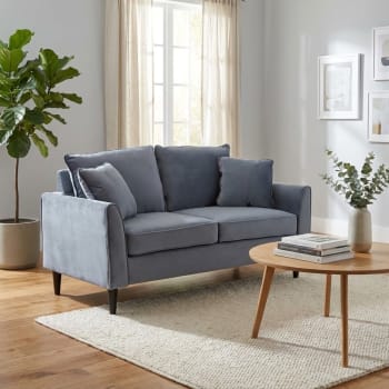 Divano 2 posti in tessuto tortora EMILY | Maisons du Monde