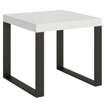 Table extensible 90x90/194 cm effet bois chêne nature Clerk | Maisons ...