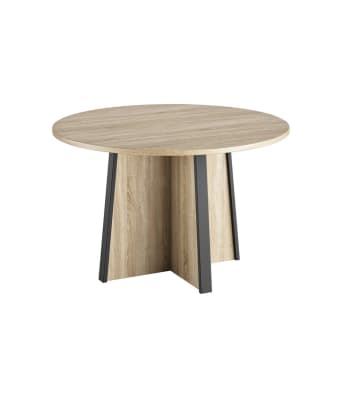 Table à manger ronde en bois de sapin marron de Ø110x75cm Tokyo ...