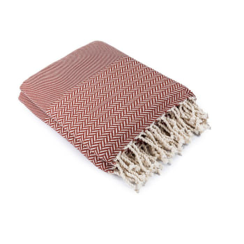 Manta plaid algodón azul petróleo 130x170 Oslo | Maisons du Monde