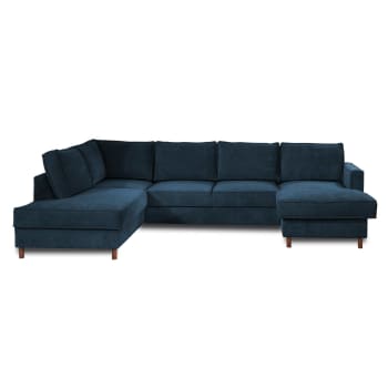 7-Sitzer Panoramasofa rechts aus Samt hellgrün Lisa | Maisons du Monde