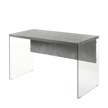 Scrivania in vetro temprato trasparente cm H.74 x L.120 x P.60 Stamford ...