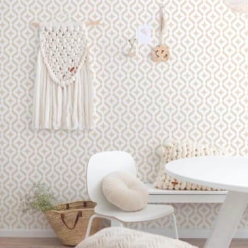 Papier peint vinyle adhésif petites rayures sable 50x300 cm Little ...